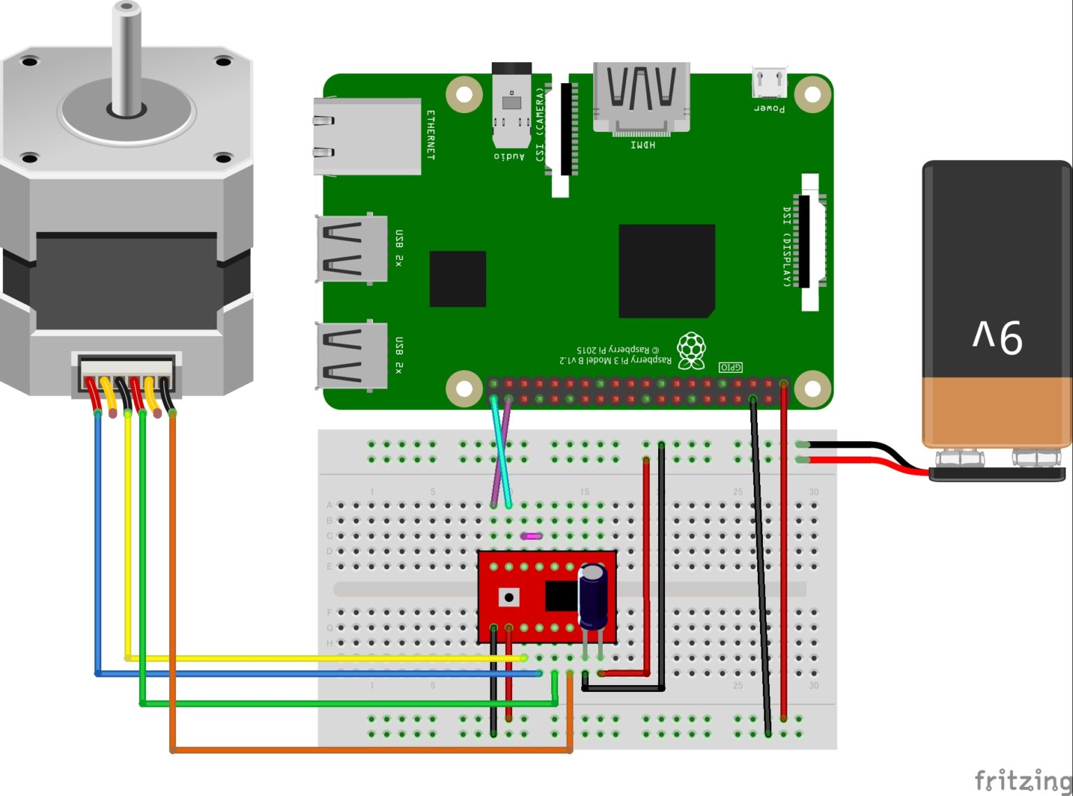 Raspberry Pi はじめてのラズパイ:ステッピングモータをa4988ドライバで制御する Stemship